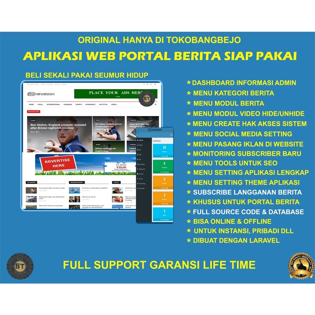 Jual [HANYA DI SHOPEE] Aplikasi web portal berita superr lengkap laravel 6.0 (SOURCE CODE ...