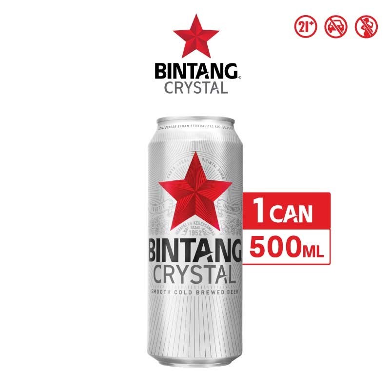 Jual Bir Bintang Crystal 500ml 1 Pcs | Shopee Indonesia
