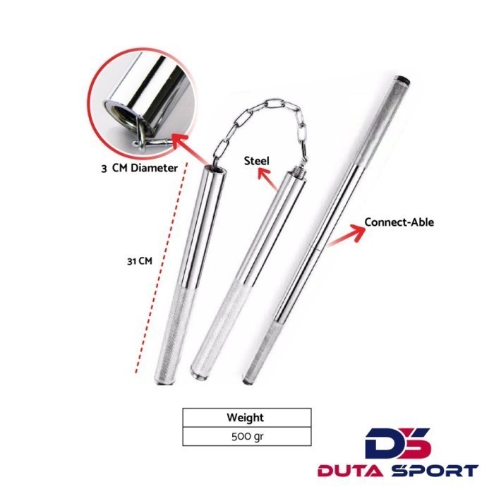 Jual Double Stick Steel Besi Nunchaku Stik XL BUSHIDO Original | Shopee ...