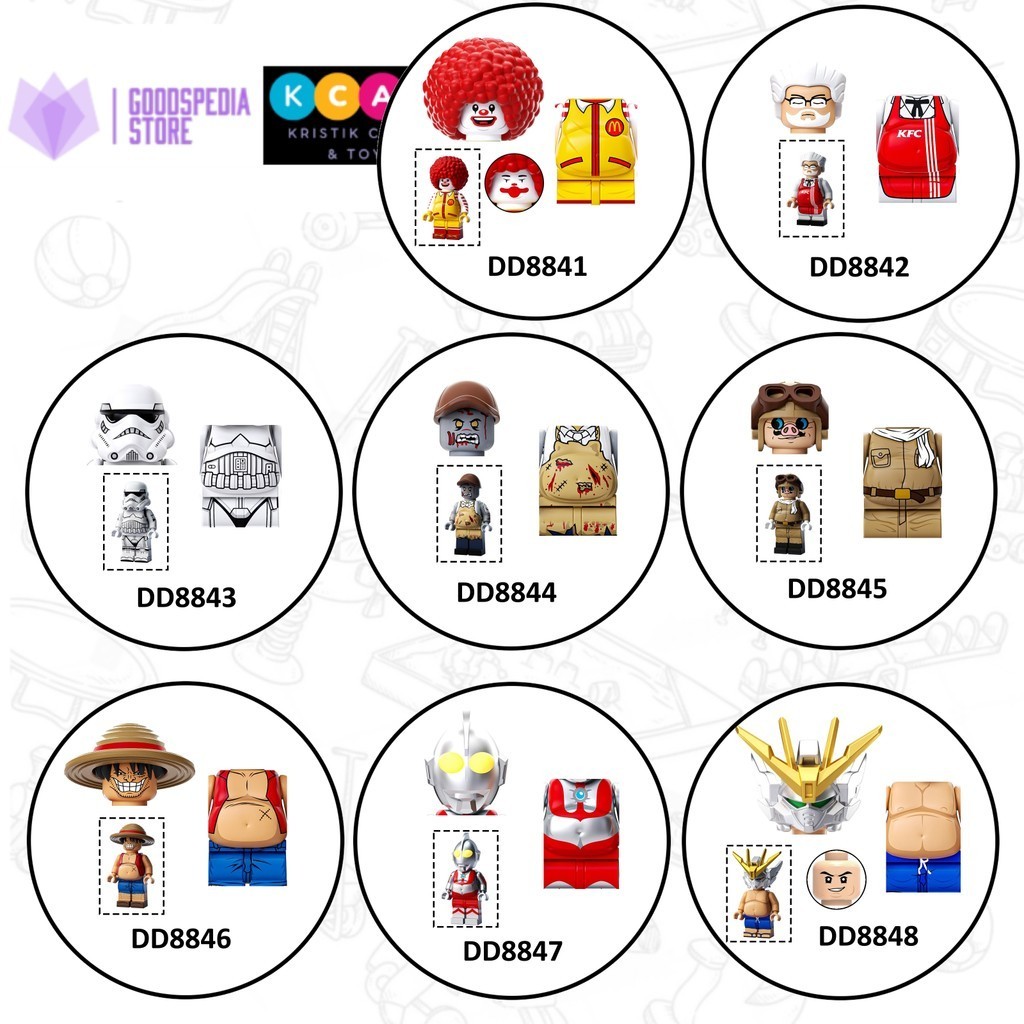 Jual Figure mini balok susun Perut buncit - Fat Ronald, Fat Colonel ...
