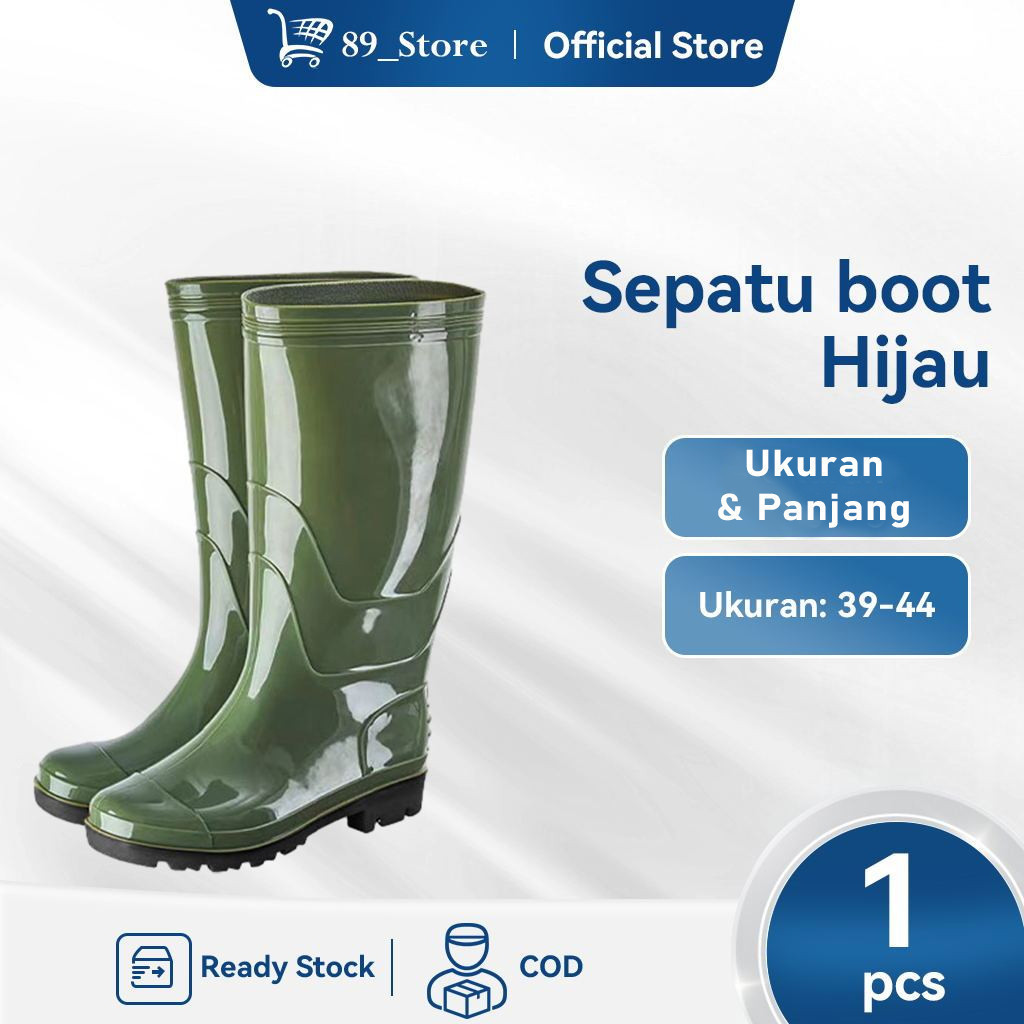 Jual SEPATU BOOT PRIA WANITA KARET JEEP HIJAU KERJA PROYEK ANTI AIR ...