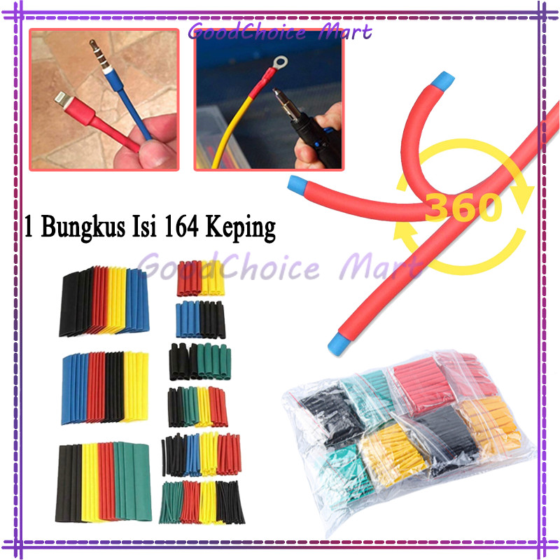 Jual 164 Pcs Heat Shrink Kabel Bakar / Konektor Penyambung Kabel ...