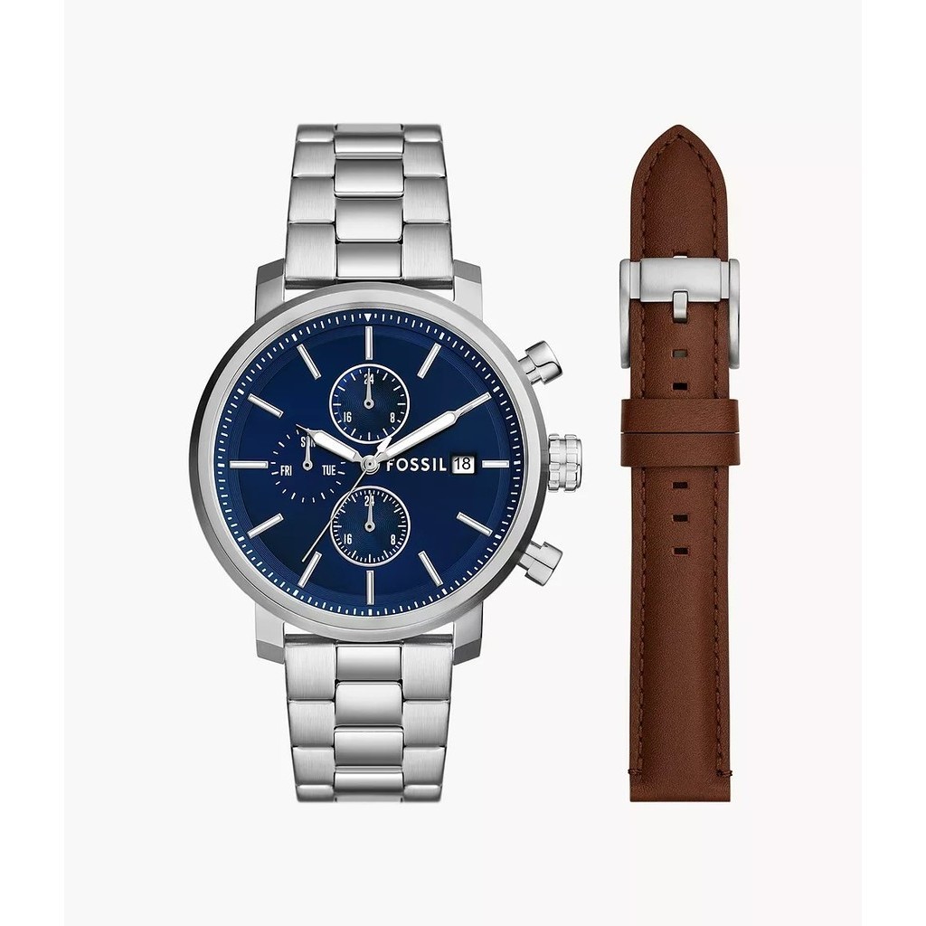 Jual Fossil Rhett Silver Jam Tangan Pria Set 43MM BQ2872SET | Shopee ...