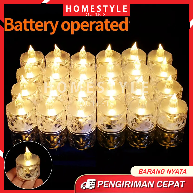 Jual Lampu Lilin Estetik / Lampu LED Bentuk Lilin Bahan Akrilik Kristal ...