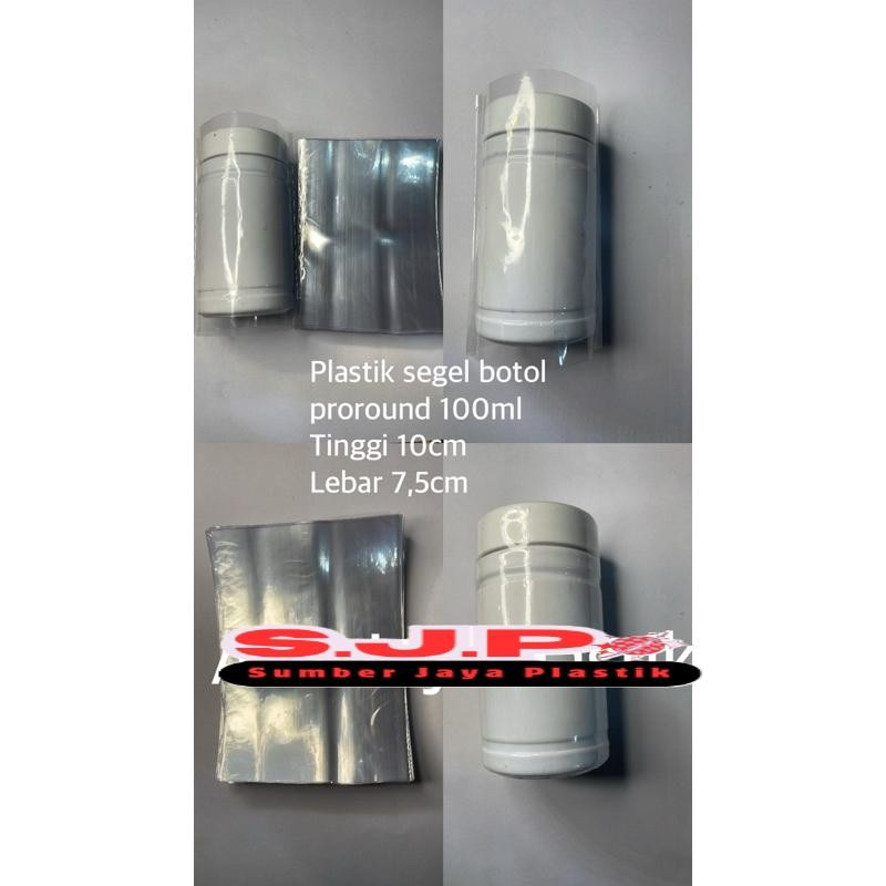 Jual shrink wrap segel plastik botol proround 100 ML( 7,5cm x 10cm) proround kapsul fs 100 ML ...