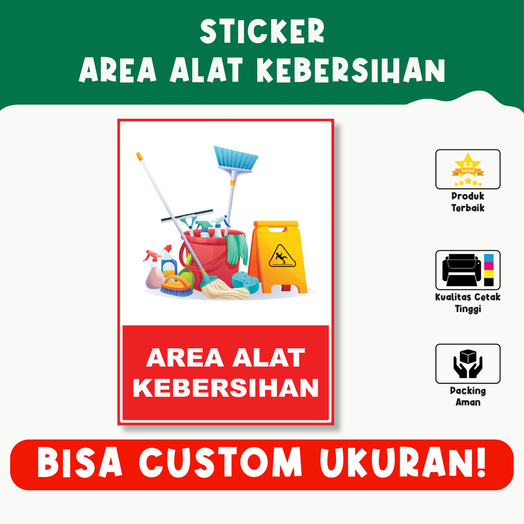 Jual Sticker Area Alat Kebersihan – Penanda Area Penyimpanan, Bisa ...