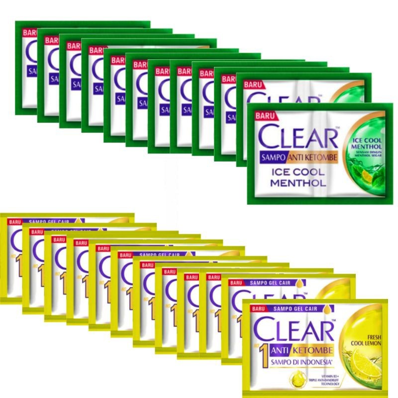 Jual CLEAR shampo sachet 3in1 sport menthol csc komplit mentol segar ...