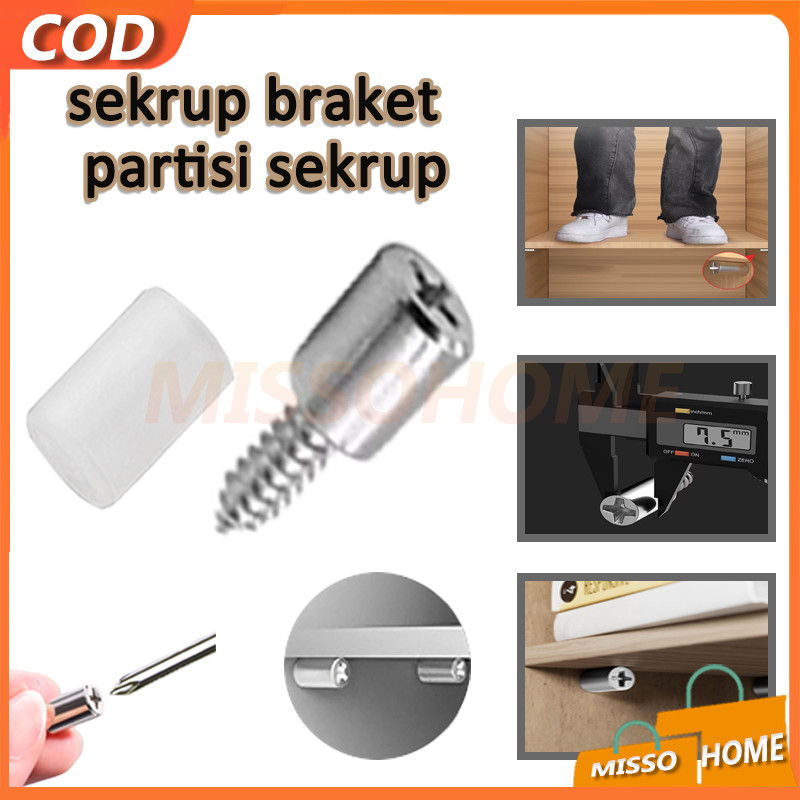 Jual sekrup braket partisi sekrup / sekrup penyangga lemari penahan ...