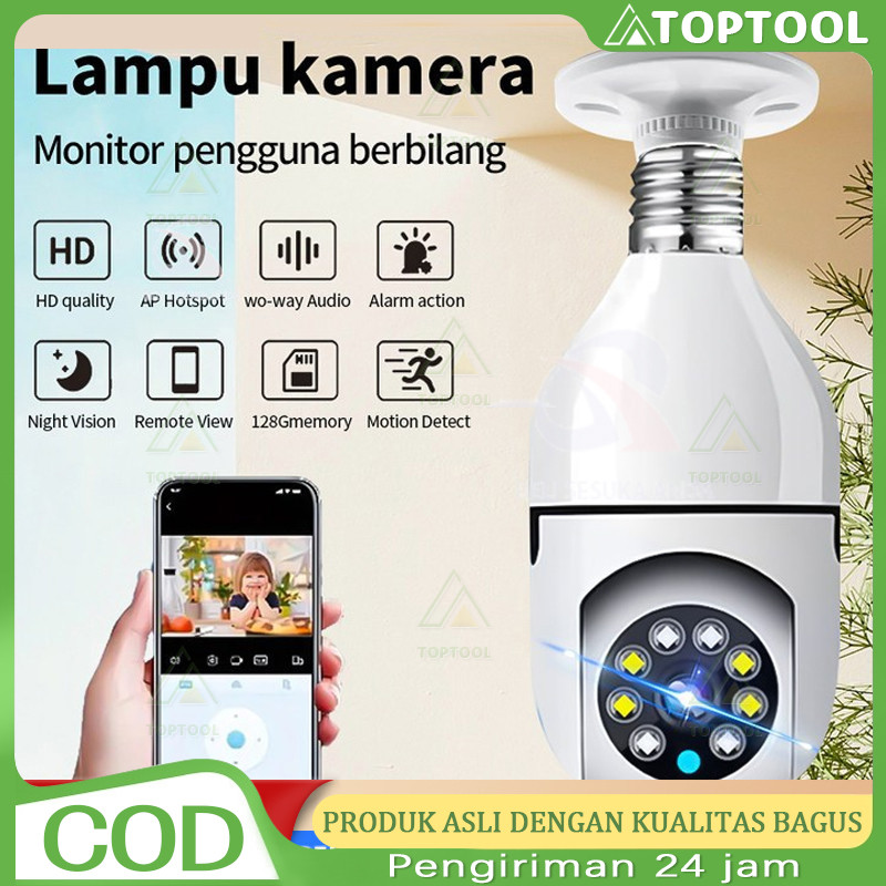 Jual CCTV Lampu Kamera Cctv A6 Full HD 1080P Cctv Wifi PTZ Panoramic ...