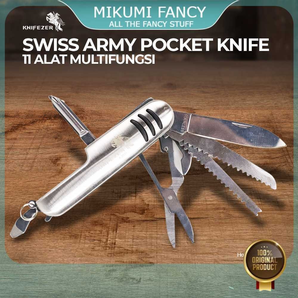 Jual FANCY KNIFEZER Pisau Swiss Army Pocket Knife EDC Multifungsi 11in1 ...