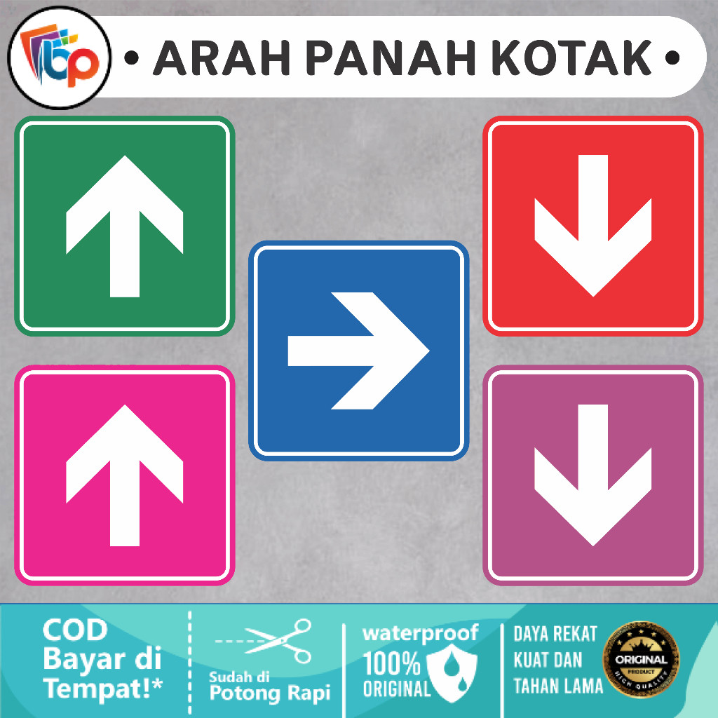 Jual Stiker Panah / Stiker Arah Panah Kotak / Stiker Naik Turun Tangga ...