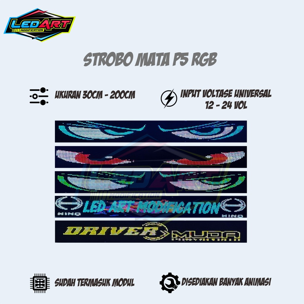 Jual STROBO MATA P5 RGB 12 DAN 24 VOLT BISA RUBAH ANIMASI DAN TULISAN ...