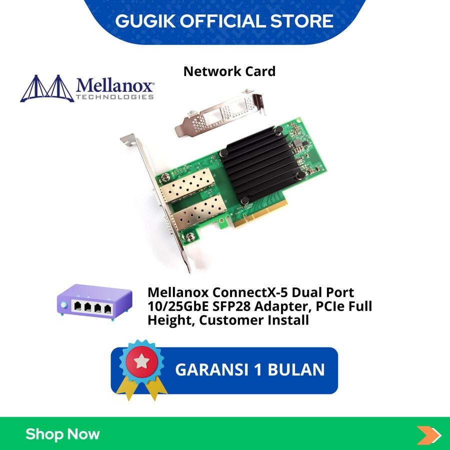 Jual Mellanox ConnectX-5 Dual Port 10/25GbE SFP-28 Adapter PCIe Full Height | Shopee Indonesia
