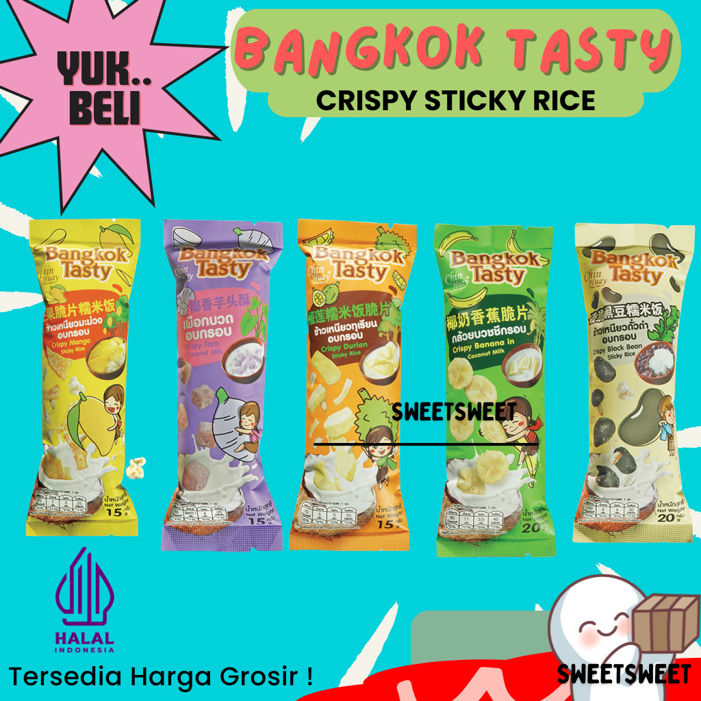 Jual Sweetsweet Crispy Sticky Rice Bangkok Tasty Import | Keripik Beras ...