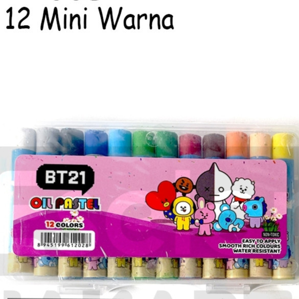 Jual VHP - Crayon Pastel Fancy BT21 12 Warna / Oil Pastel Mini / Crayon ...