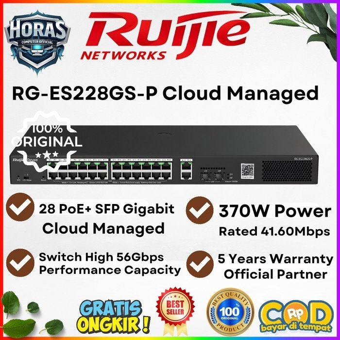 Jual Ruijie RG-ES228GS-P 28 Port PoE Gigabit Smart Cloud Managed Switch ...