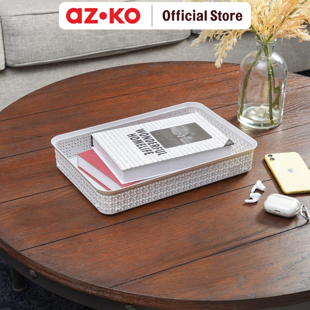 Jual AZKO Ezy Storage 24.2x17.7x6.2 cm Keranjang Penyimpanan - Abu-Abu ...
