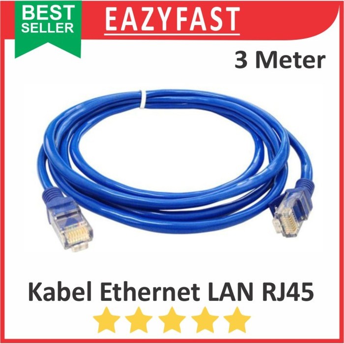Jual Kabel LAN Ethernet RJ45 3m 3 m meter Jaringan Internet Network UTP ...