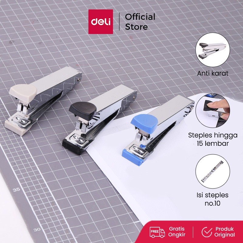 Jual Deli Stapler Besi Mini Peralatan Kantor 10 Sheets E0224 | Shopee ...