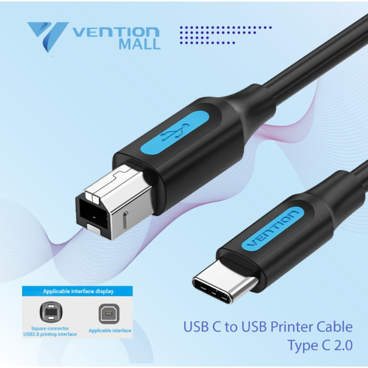 Jual Vention Kabel Data USB Type C to B 2.0 Printer Cable Scanner Mixer ...