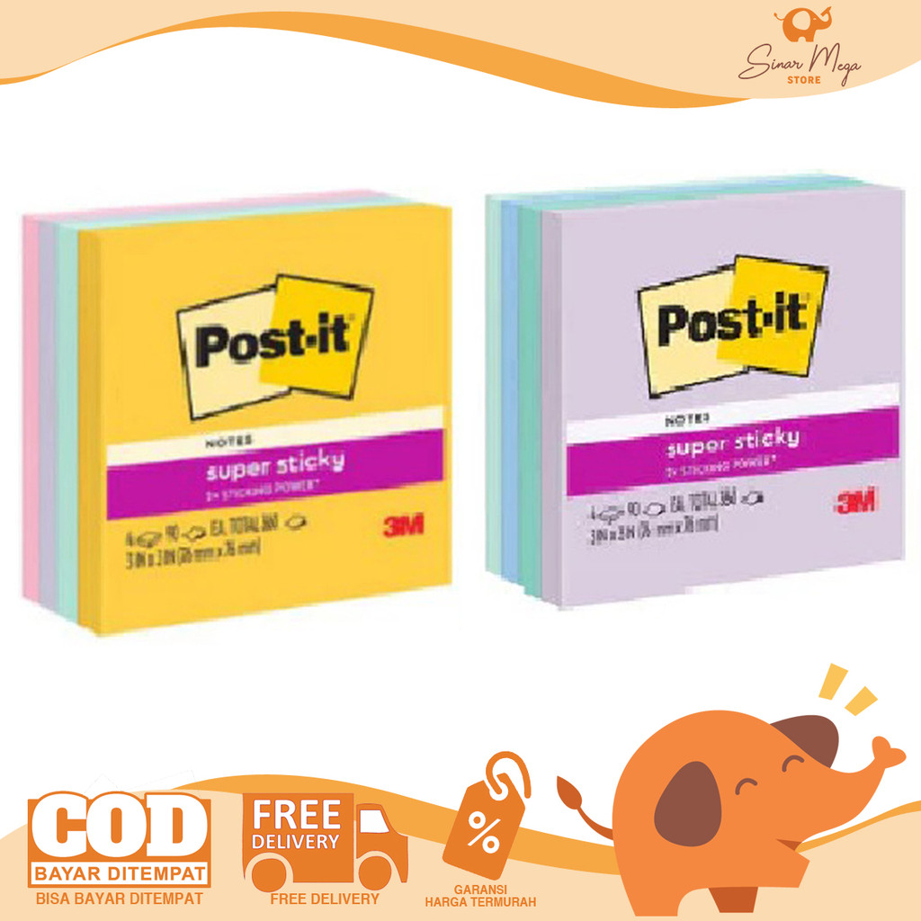 Jual 3M POST IT Super Sticky Note CUBE 654-SS 360 Lembar Memo Tempel ...