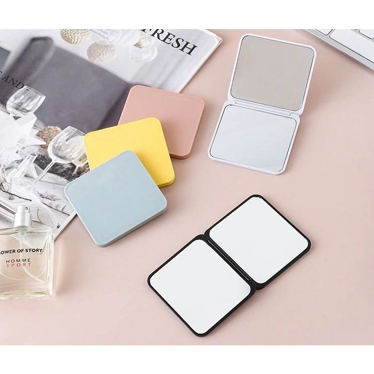Jual Cermin Lipat 2 Sisi Persegi Macaron Kaca Make Up Lipat Traveling ...