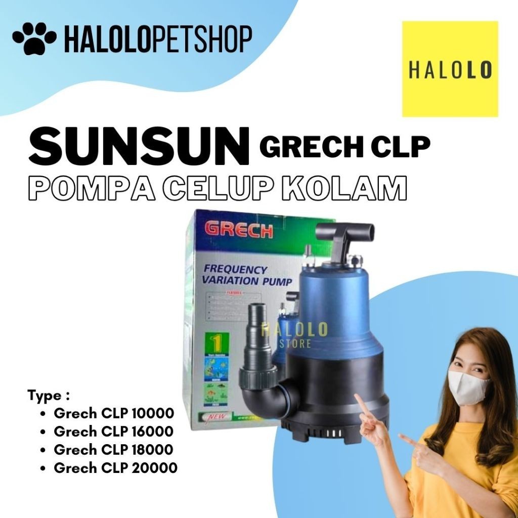 Jual Pompa Celup Kolam Ikan SUNSUN GRECH CLP 10000 16000 18000 20000 Hemat Daya | Shopee Indonesia