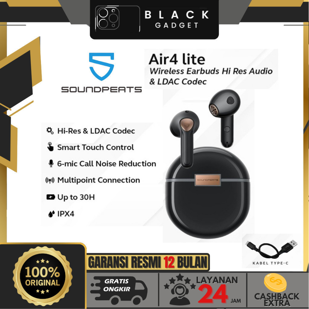 Jual SoundPEATS Air4 Lite / Air 4 Lite True Wireless TWS LDAC Codec ...