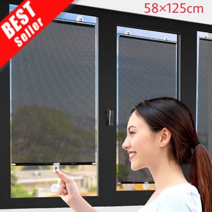 Jual Roller Blind Tirai Penutup Jendela Kaca Tempel Gorden Rumah Kantor ...