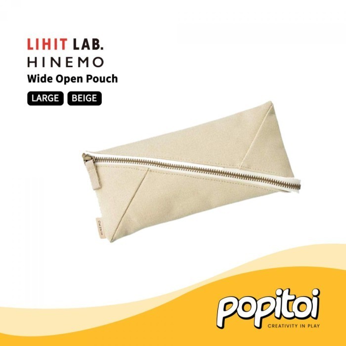 Jual Lihit Lab A-7901 Hinemo Wide Open Pouch Pencil Case Kotak Pensil Pen - BEIGE | Shopee Indonesia