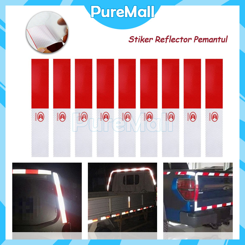 Jual Sticker Reflector Warning Sign Merah Putih / Stiker Reflektor ...