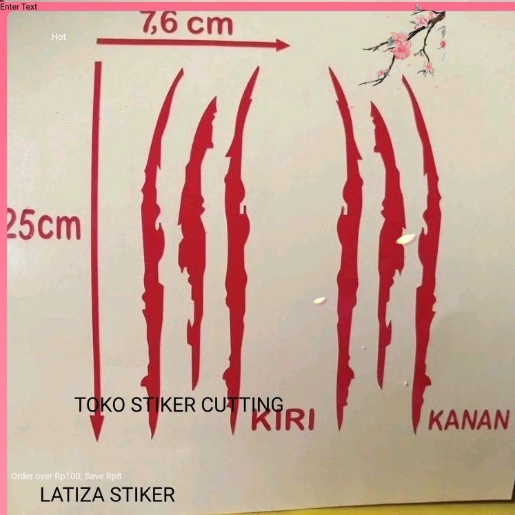 Jual CUTTING STIKER STIKER TIMBUL Stiker Cakar Monster / Stiker Cakaran ...