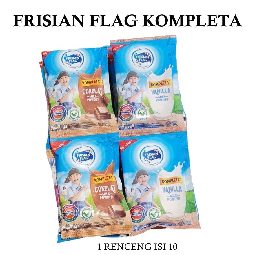 Jual FRISIAN FLAG KOMPLETA BUBUK RENCENG ISI 10 SACHET SUSU BUBUK ...