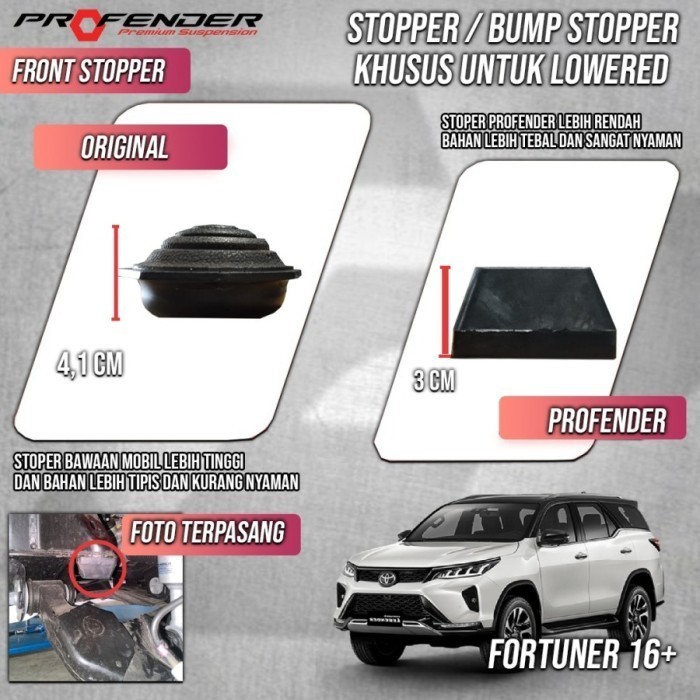 Jual Profender Rubber Karet Bumpstop Stopper Fortuner VRZ 16+ Lowering 5 cm | Shopee Indonesia