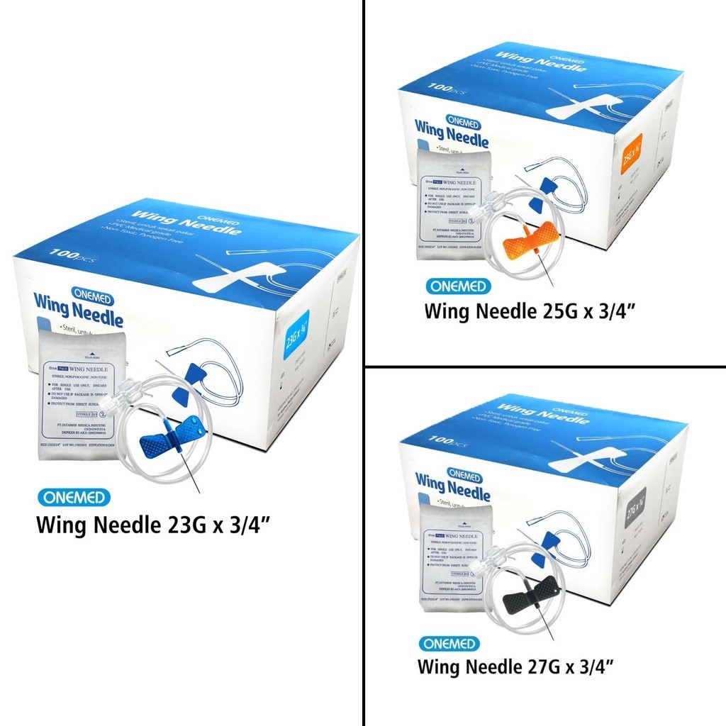 Jual Wing Needle Onemed / Winged Infusion Set 23, 25, 27G / pack | Shopee Indonesia
