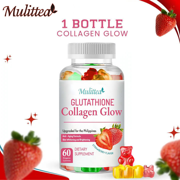 Jual Mulittea Glutathione Collagen Glow Gummies Anti-Aging Whitening ...