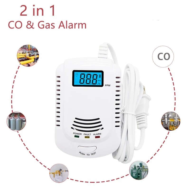Jual LCD Display Carbon Monoxide Detector CO Flammable Gas Leakage ...