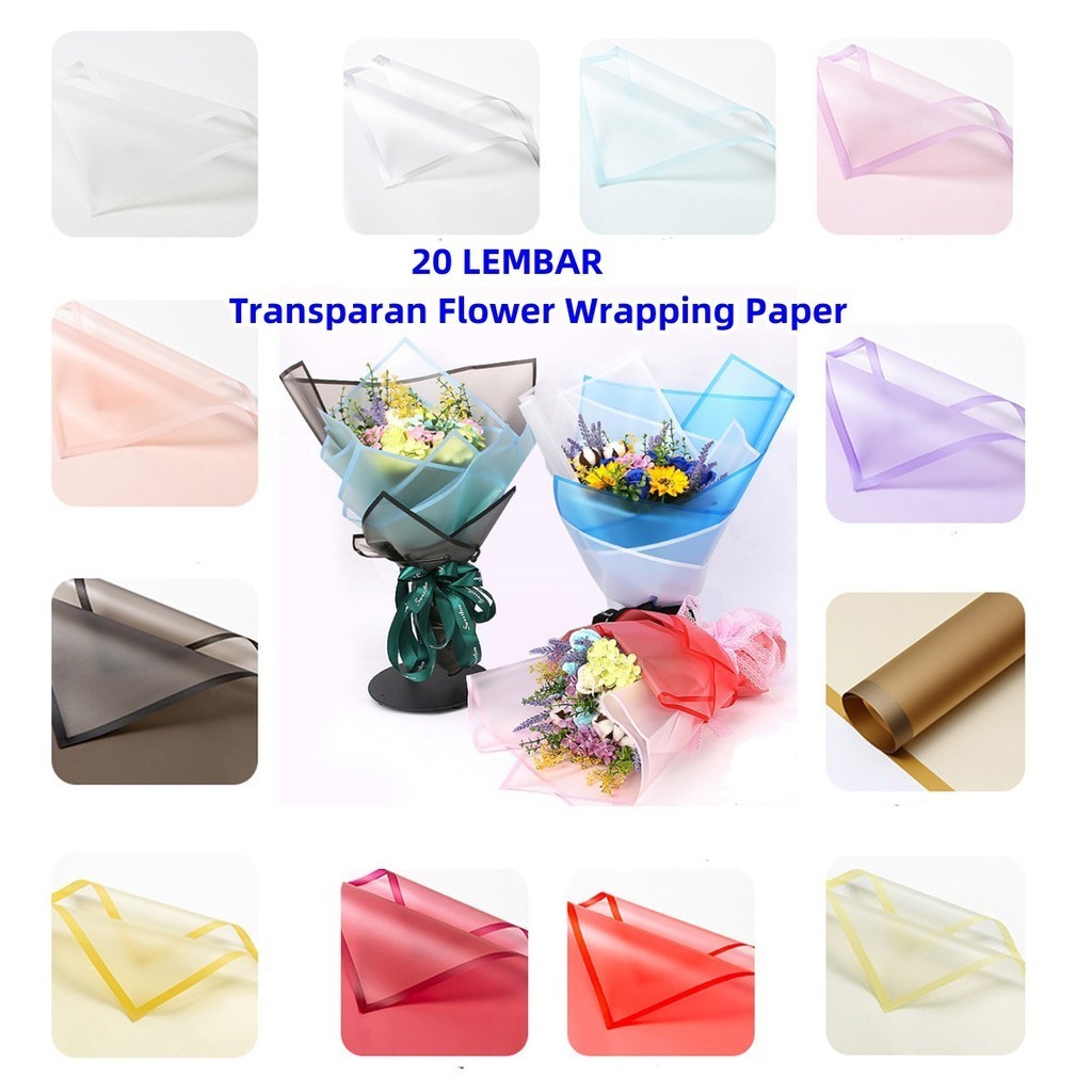 Jual 20 LEMBAR Flower Wrapping Paper Transparan List Kertas Buket Bunga ...