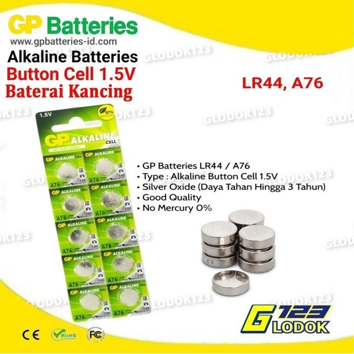 Jual GP BATERAI ALKALIN A76 - 10pcs | Shopee Indonesia