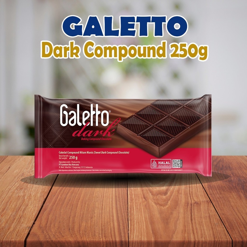 Jual Galetto Dark Compound Chocolate 250 Gr | Shopee Indonesia