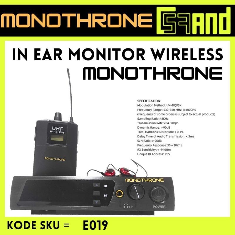 Jual UHF In Ear Monitor Wireless System IEM Audio Panggung Stage Stereo ...