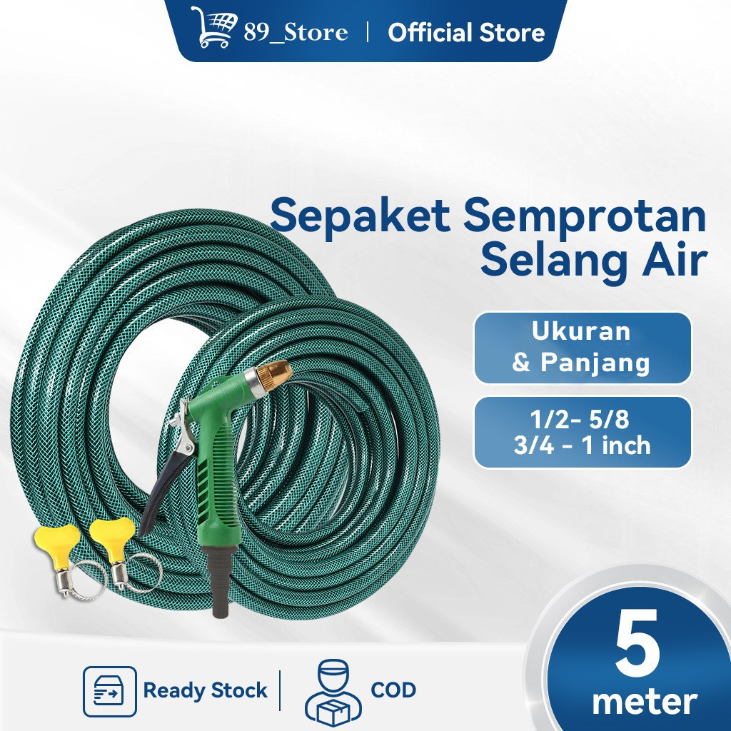 Jual PAKET SEMPROTAN SELANG AIR CUCI MOTOR MOBIL 10 METER / SELANG AIR ...