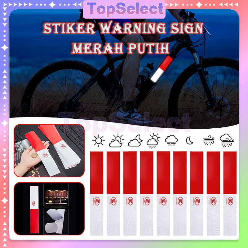 Jual Stiker Reflektor Pemantul Cahaya Malam Hari Merah Putih/Sticker ...