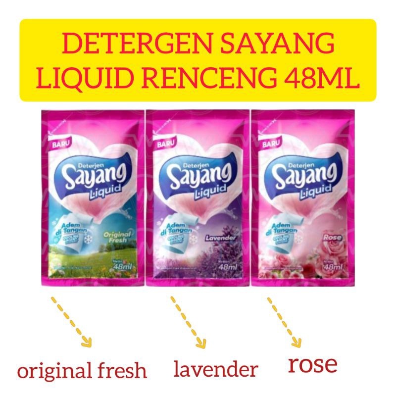 Jual Detergen Sayang Liquid 48ml x 12 Sachet Renceng Original Fresh ...