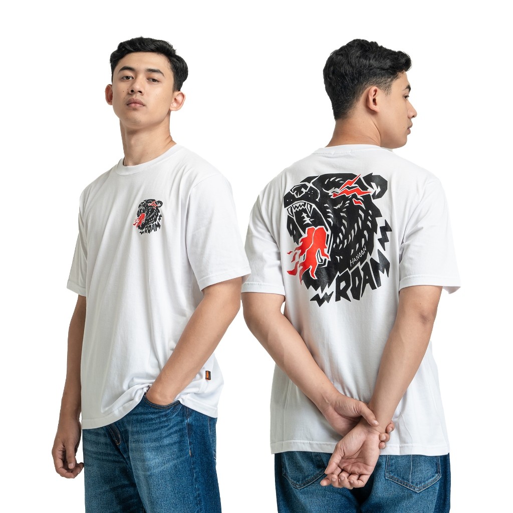 Jual Hanoon Industries – T-Shirt Kaos White Roar Roam | Shopee Indonesia