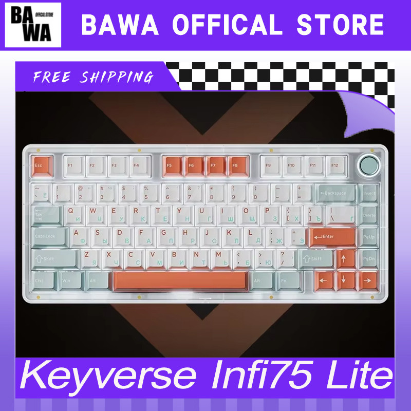 Jual Keyverse Infi75 Lite Gaming Keyboard Tri Mode Multifunctional Knob ...