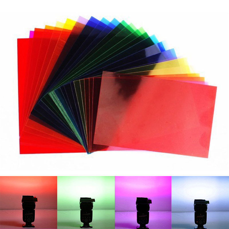 Jual Colors SLR Cameras Flash Diffuse Gels Filter Transparent Color ...