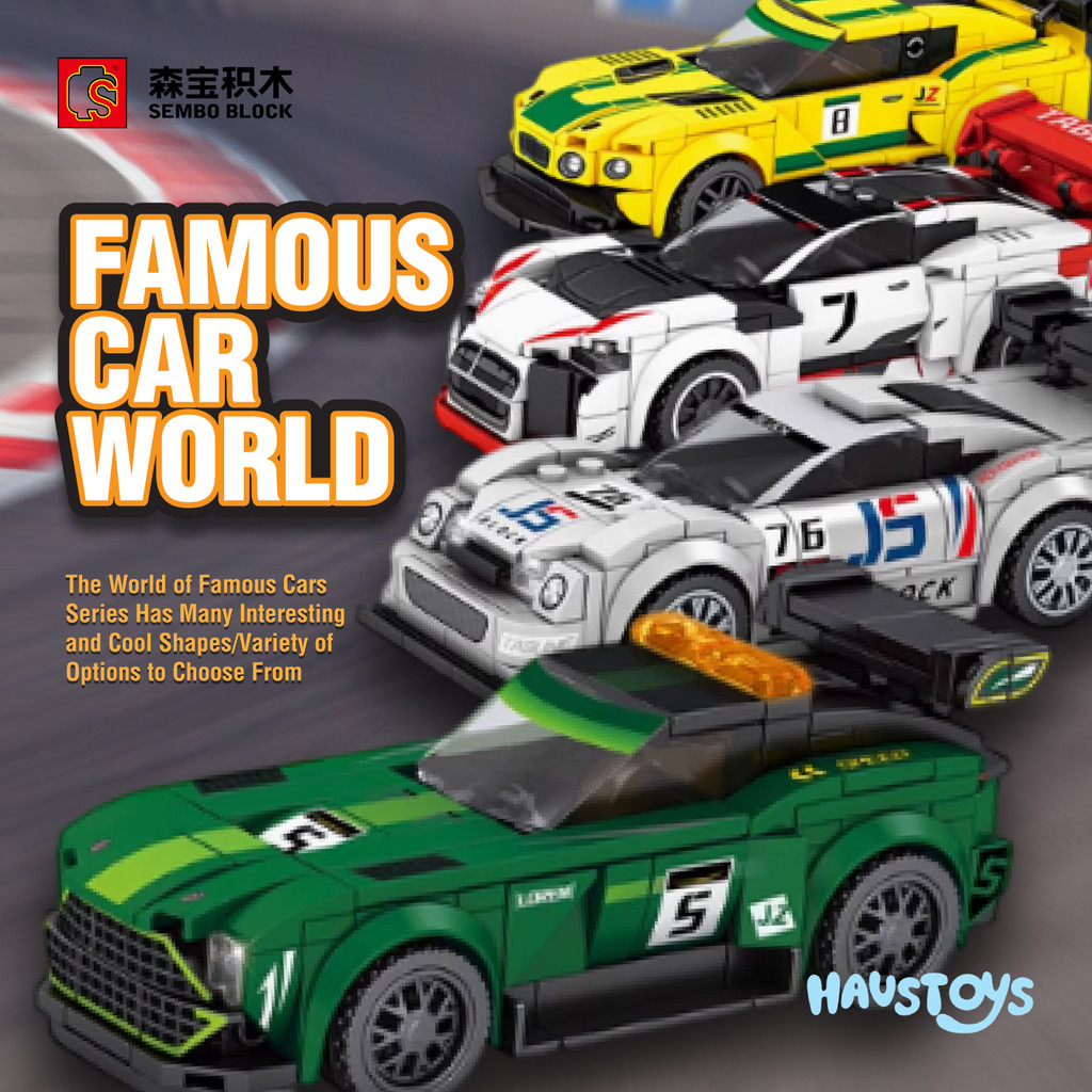 Jual Sembo Building Block Famous Car Collection (607113 - 607116 ...