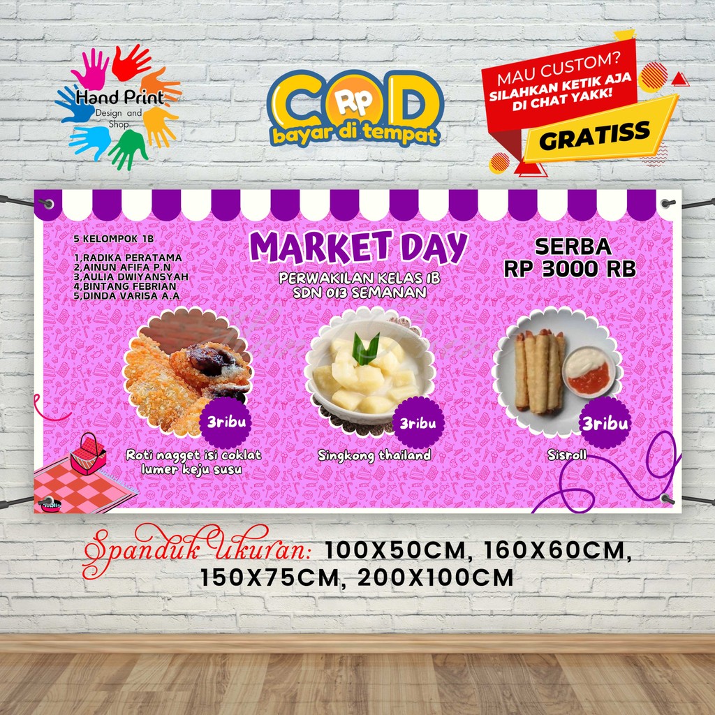 Jual Cetak Spanduk Banner Risol, Singkong Ungu MMT Spanduk Custom ...