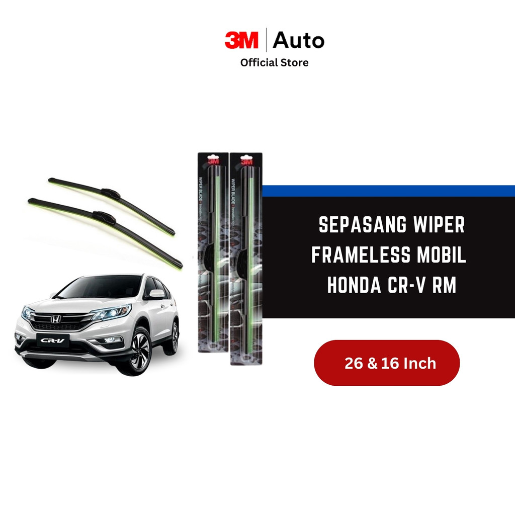 Jual 3M Wiper Mobil Honda CR-V RM Frameless size 26 dan 16 inch | Shopee Indonesia